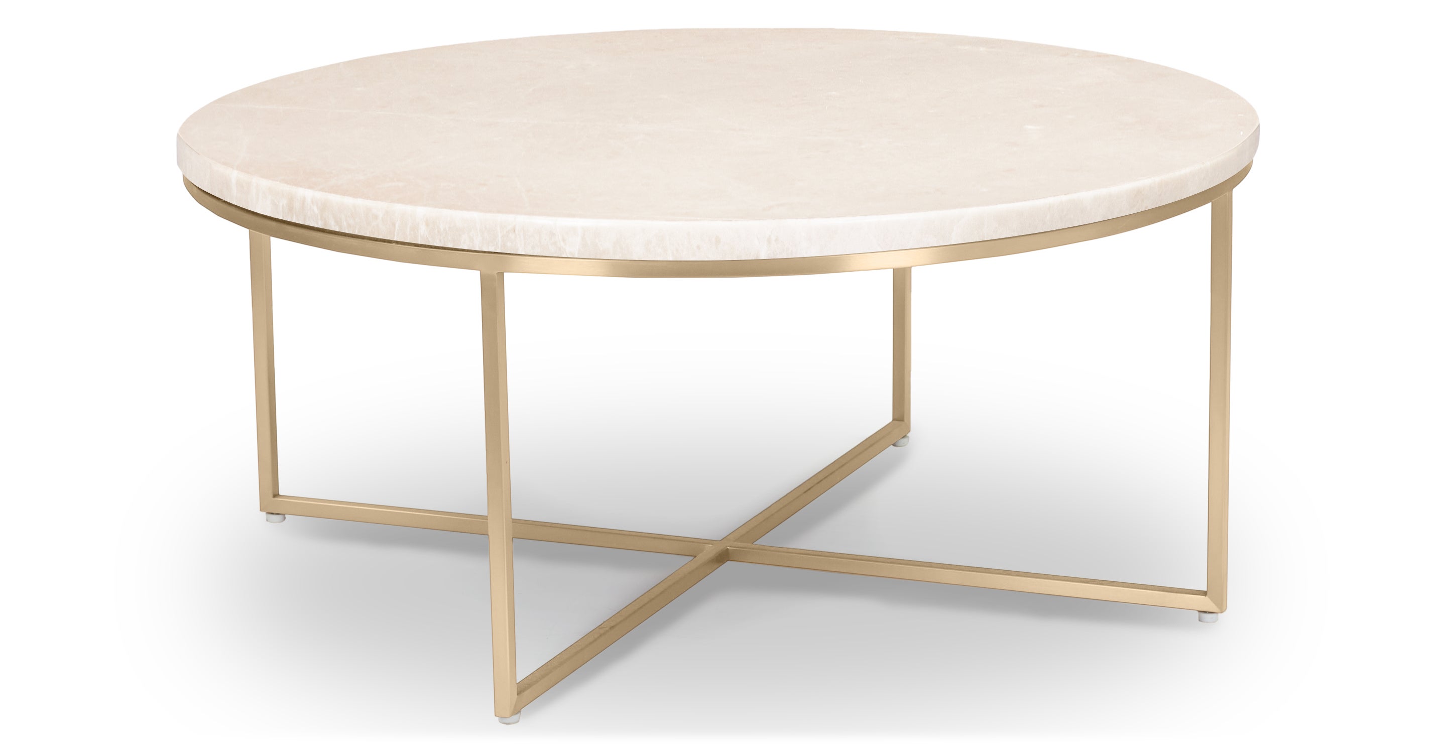 Table basse - Marbre beige waterproof & métal doré - NV GALLERY - GISELLE