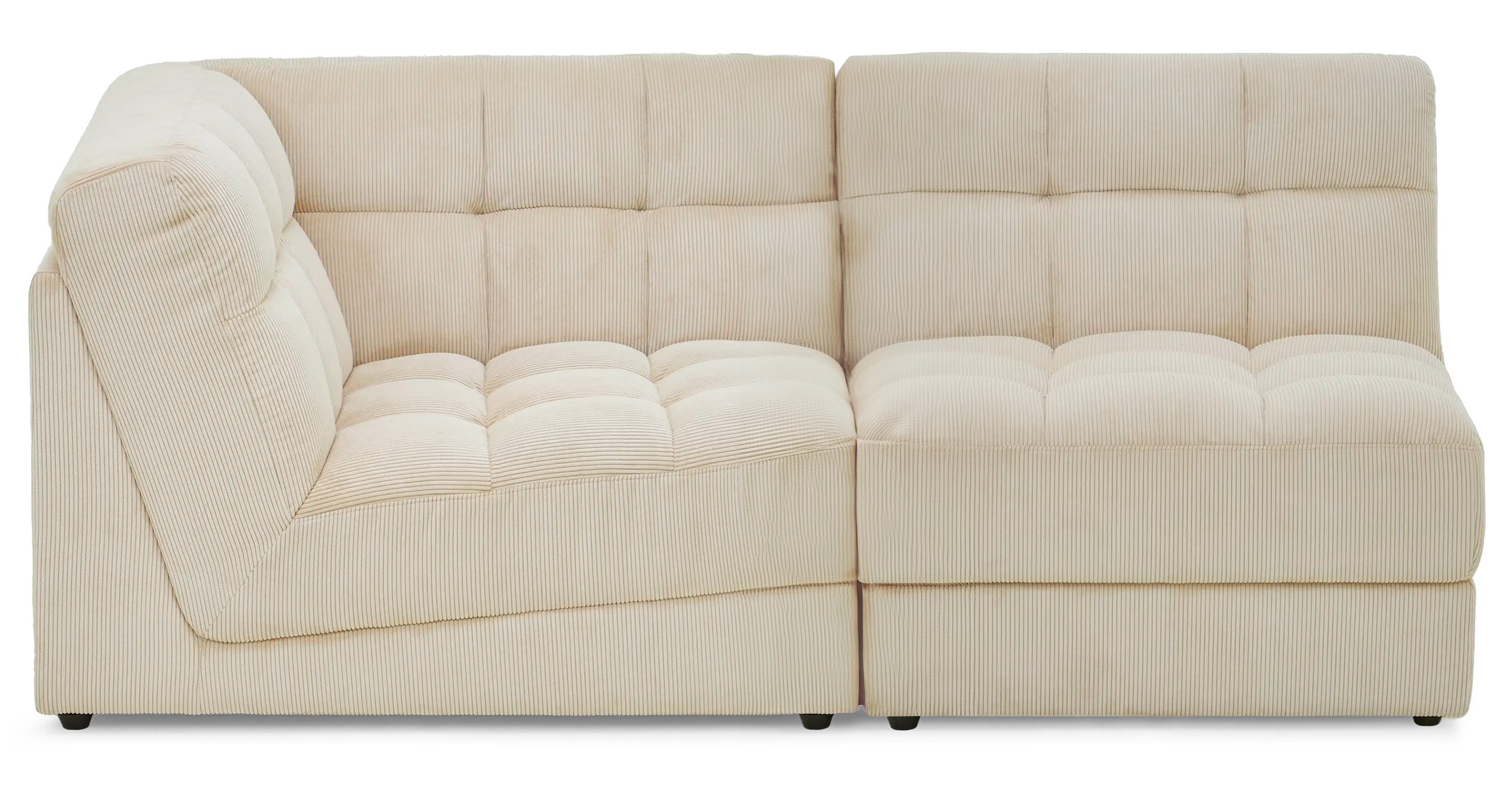 Canapé 2 places modulable Paul velours beige pampa - NV Gallery