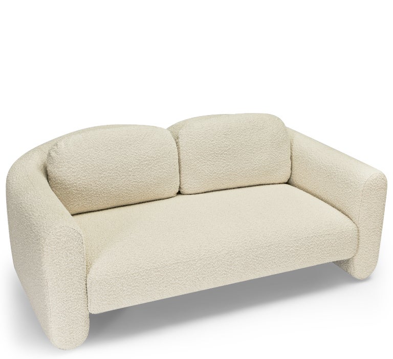 Canapé 2 places - Blanc avoine bouclé - NV GALLERY - OSLO