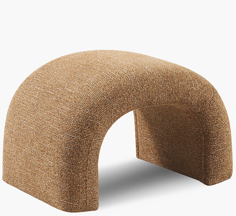Pouf - Tweed marron chêne - NV GALLERY - FLOW
