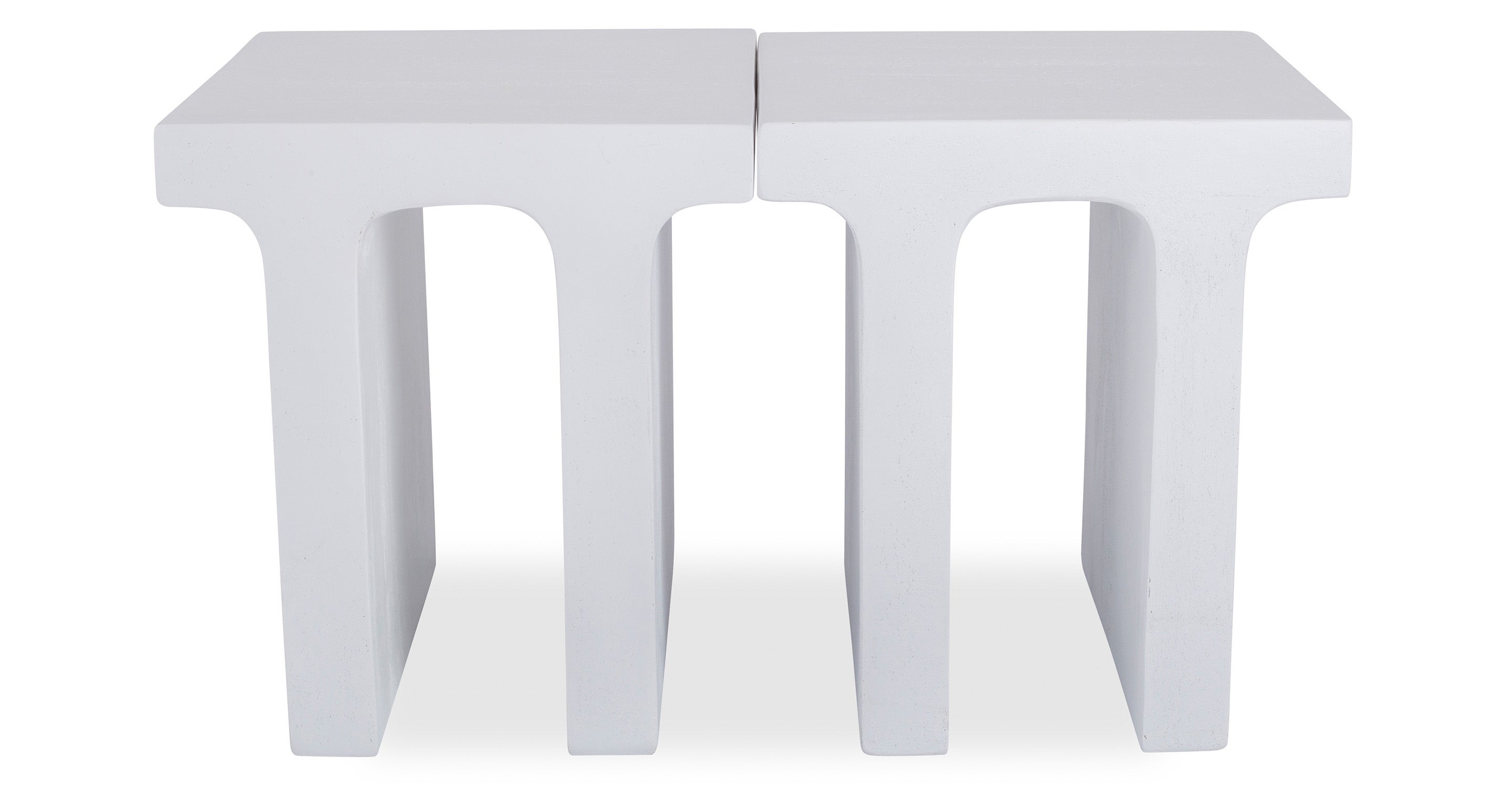 Set: 2 mesas modulares interior/exterior ITHAQUE blanco efecto cemento ...