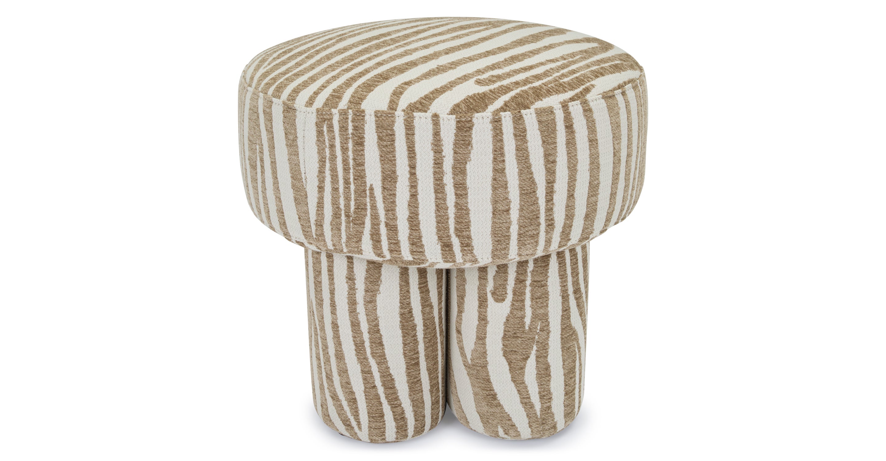 Pouf ou tabouret CORINTHE zèbre beige - NV Gallery